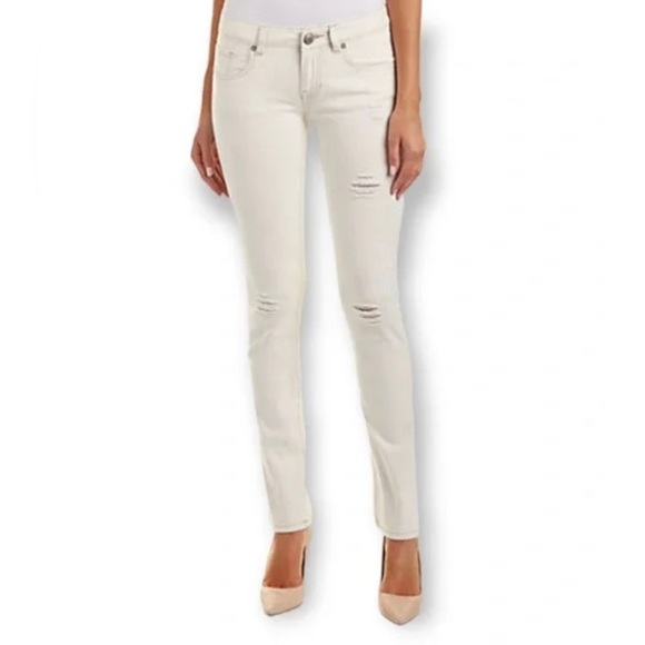 CAbi | Jeans | Cabi White Slim Boyfriend Distressed Jeans 589 8 | Poshmark